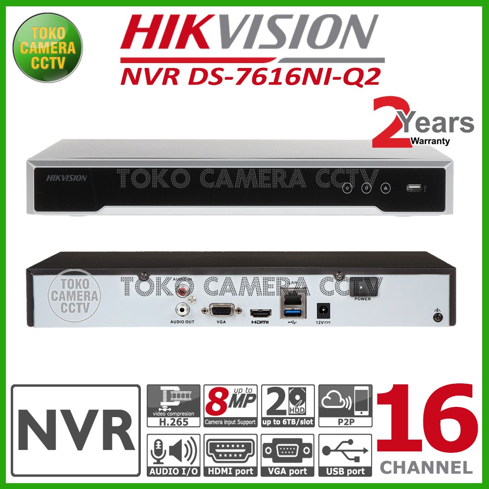 Jual NVR 16 CHANNEL HIKVISION DS-7616NI-Q2 non POE | Shopee Indonesia