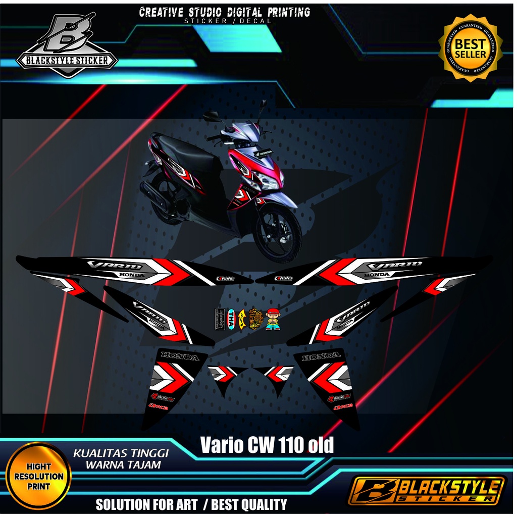 Jual STIKER RACING (COD) STICKER VARIASI/STRIPING VARIASI HONDA VARIO CW 110 OLD STICKER VARIASI ...