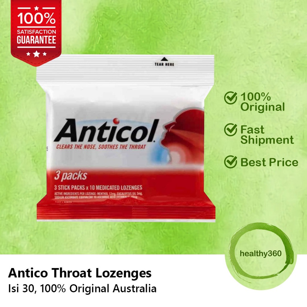 Jual Anticol Throat Medicated Lozenges Original Australia - 3 pack ...