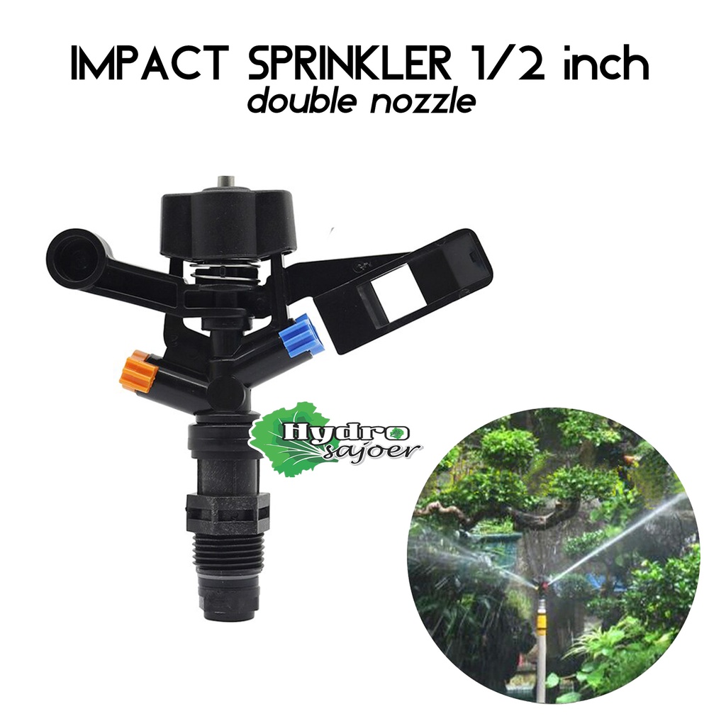 Jual Impact / Impulse Sprinkler Double Nozzle 1/2 inch | Shopee Indonesia