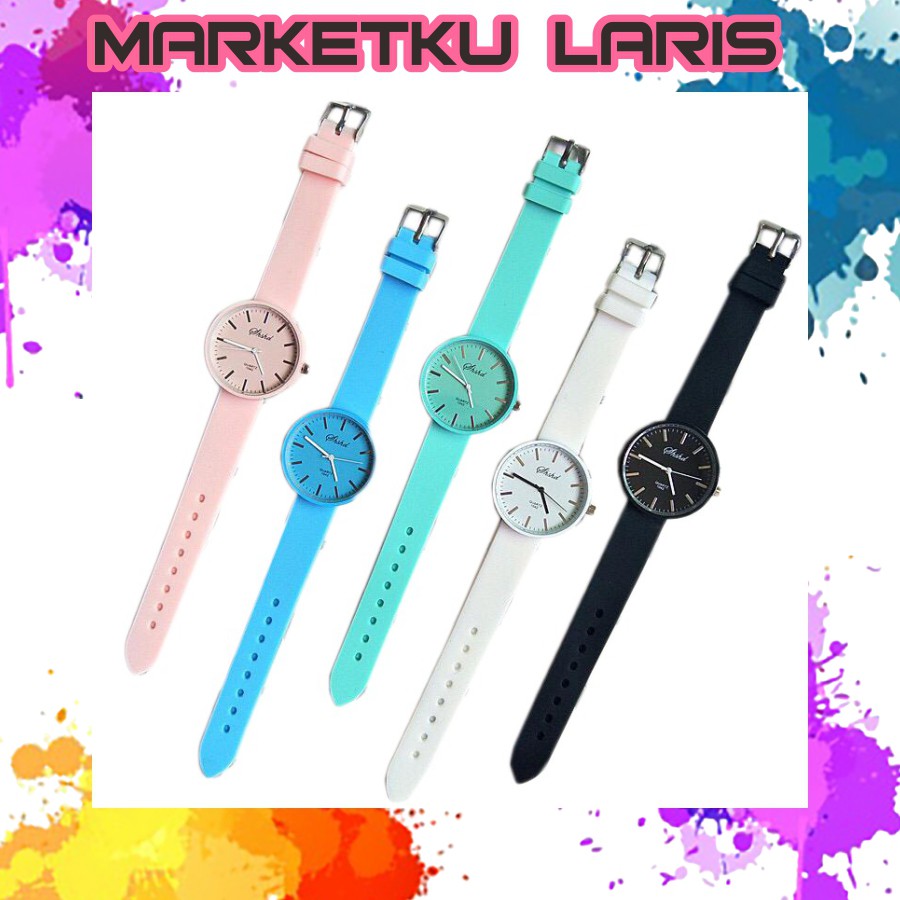 Jual MKL - JAM TANGAN FASHION KOREAN WANITA MURAH IMPORT SHSHD QUARTZ JAM TALI SILIKON JT020 ...