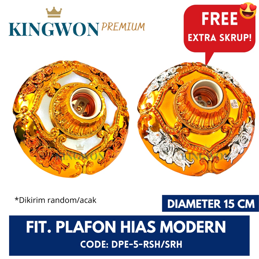 Jual FITTING LAMPU PLAFON HIAS MODERN E27 DPE 5 RHS KINGWON FITTING ...