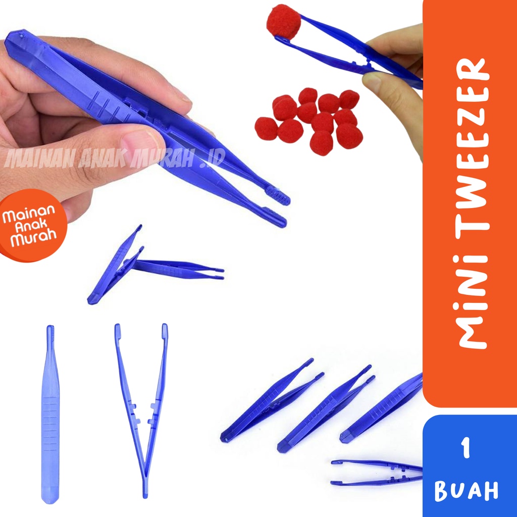 Jual Mini Tweezer Pinset Plastik Penjepit Mini Untuk Bermain Sorting ...