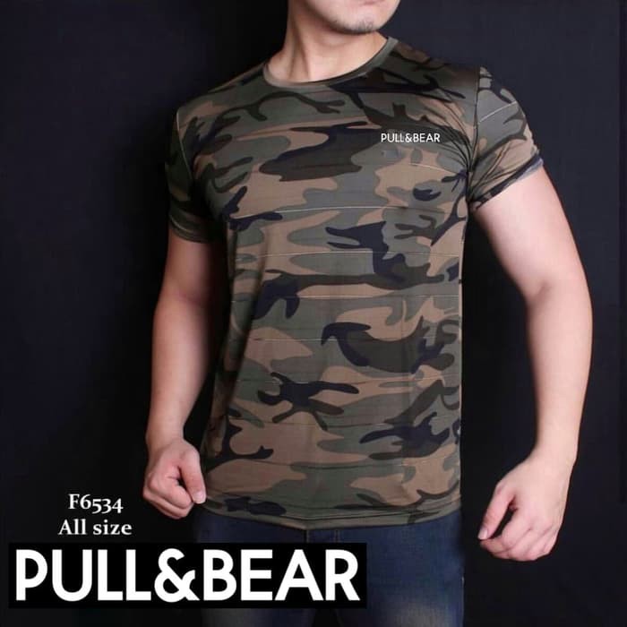 Jual Baju kaos ARMY camo PULL AND BEAR | Shopee Indonesia