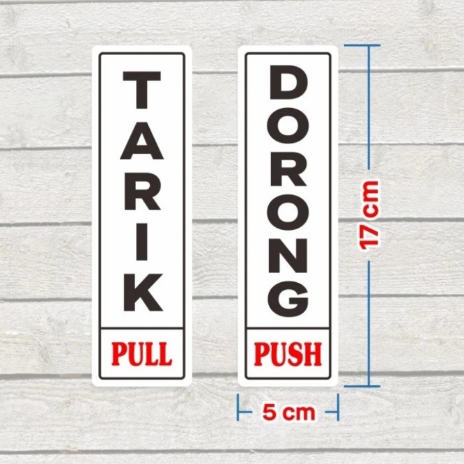 Jual Sticker Tempel Label Sign Marka 17 x 5 cm Sticker Pintu Tarik ...
