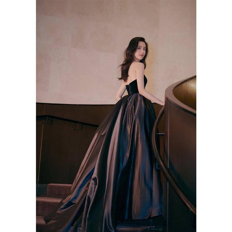 Jual Rok gaun malam atas tabung hitam wanita 2022 mulia panjang ...