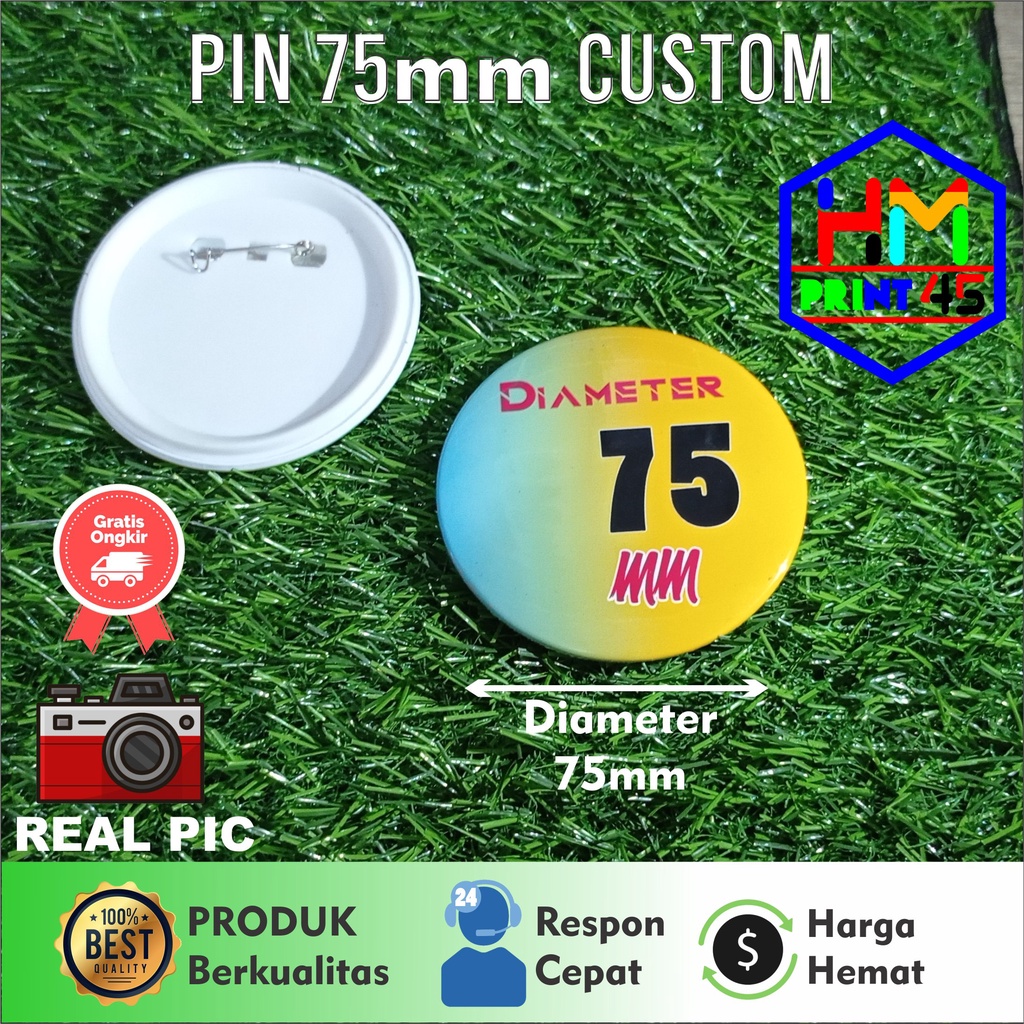 Jual PIN PENITI 75mm BROSS BUTTON CUSTOM | Shopee Indonesia
