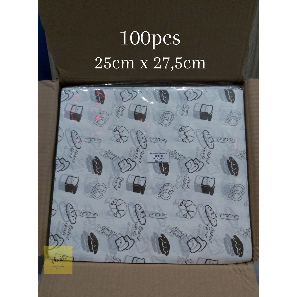 Jual Kertas Nasi / Burger Bermotif - 25 CM x 27,5 CM (100 pcs) | Shopee ...