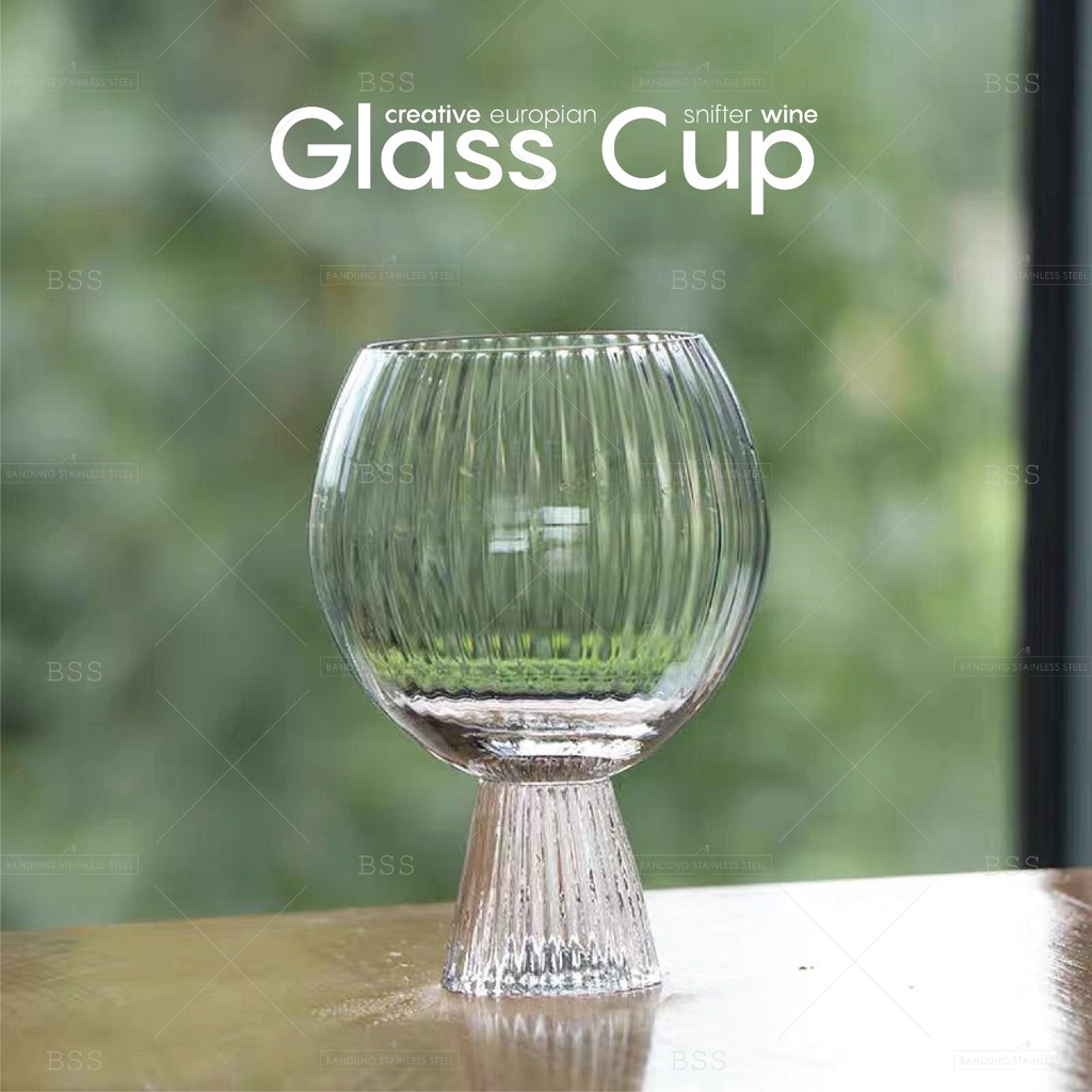 Jual Gelas cafe kaca 480ml Bulat Bola Ripple Unik Kristal Craft IPA ...