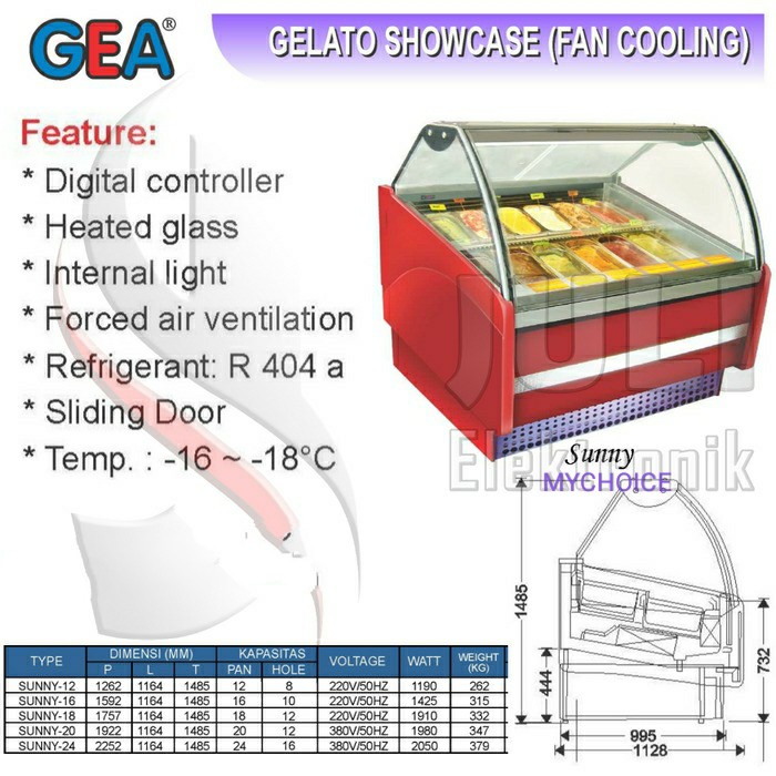 Jual Gea Gelato Sunny 18 Showcase Fan Cooling Pan Bulat | Shopee Indonesia