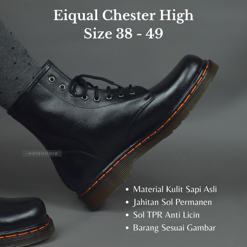 Jual Sepatu Boots Pria Jumbo Bahan Kulit Asli Boot Ukuran Besar Big ...