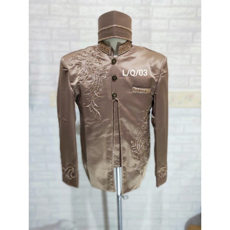 Jual Beskap Pengantin kancing tiga /beskap pengantin pria Payet Size ...