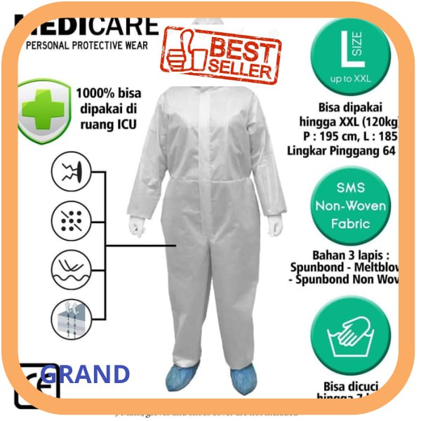 Jual MEDICAL GRADE 3M HAZMAT SUIT / BAJU APD MEDIS / COVERALL ANTI ...