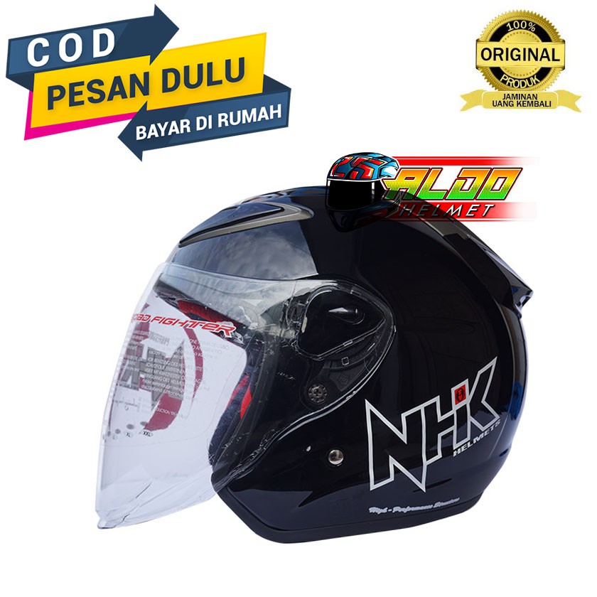 Jual HELM NHK R6 SOLID BLACK METALIC ORIGINAL | Shopee Indonesia