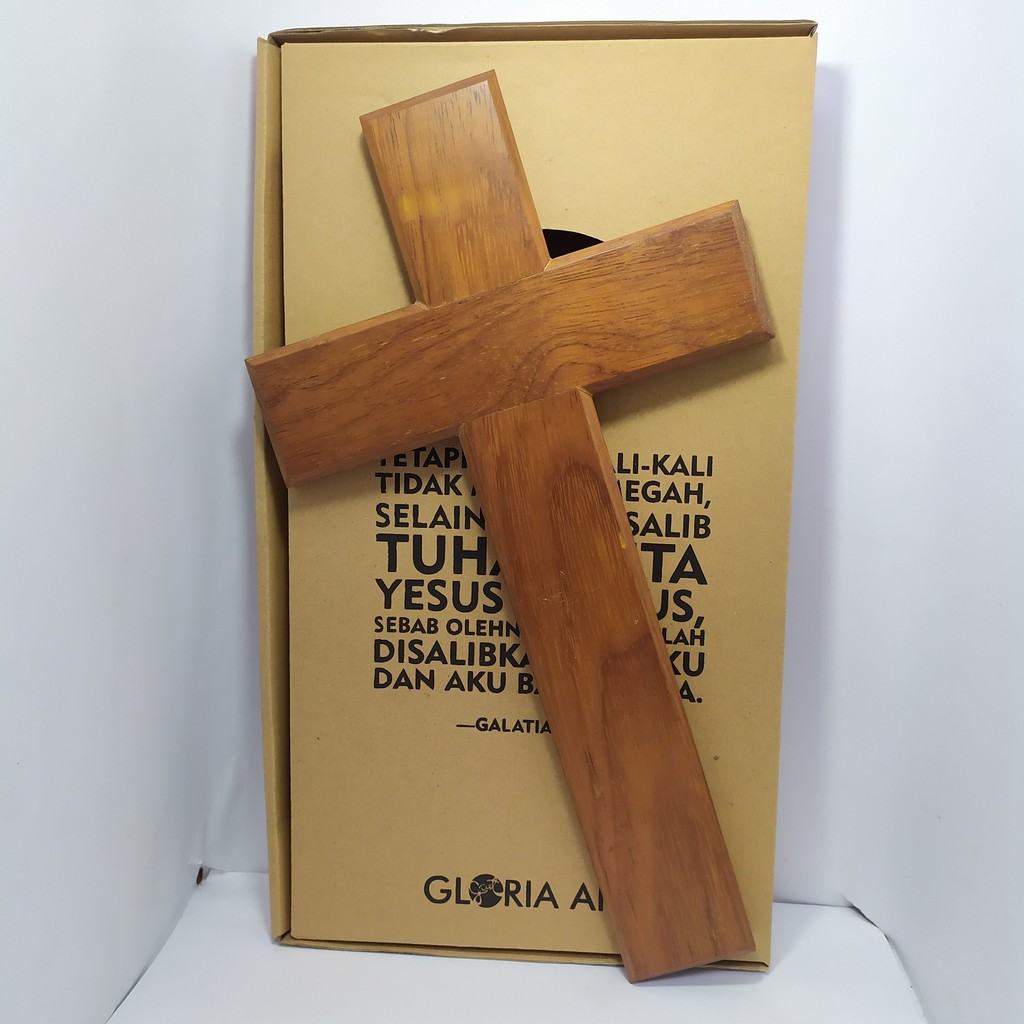 Jual Salib Dinding Kayu Lebar Warna Natural 40cm | Shopee Indonesia