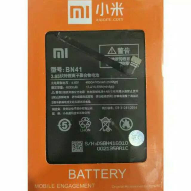 Jual Batterai Xiaomi Redmi Note 4 / Bat BN41 Model Original | Shopee ...