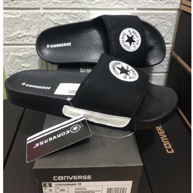 Jual SANDAL CONVERSE CT SLOP |SLIDE VIU BLACK FREE BOX | Shopee Indonesia
