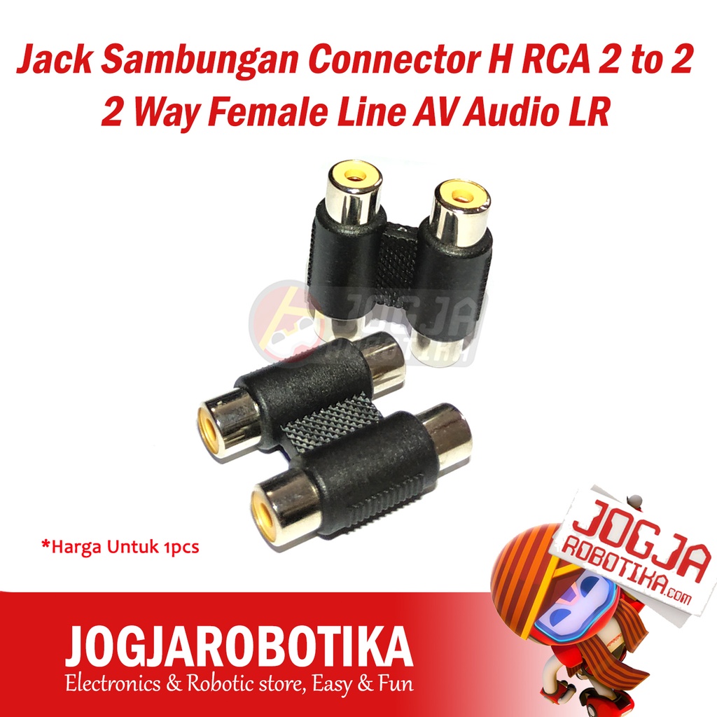 Jual Jack H RCA 2 Way Connector Sambungan RCA 2p 2-2 Soket Cover AV Audio | Shopee Indonesia