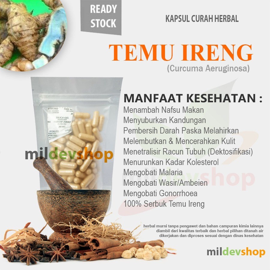 Jual TEMU HITAM IRENG 100 kapsul herbal Kesuburan Gonorrhoea kurap ...