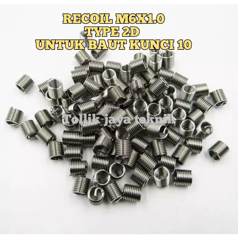 Jual Recoil helicoil verbos baut kunci 10. M6x1.0 type 2D Material per stainless | Shopee Indonesia