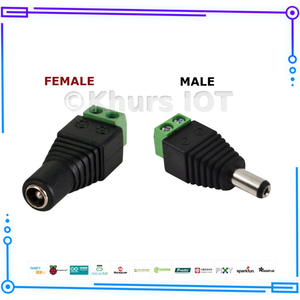 Jual Jack DC Male or Female Konektor Power Adaptor Listrik | Shopee ...