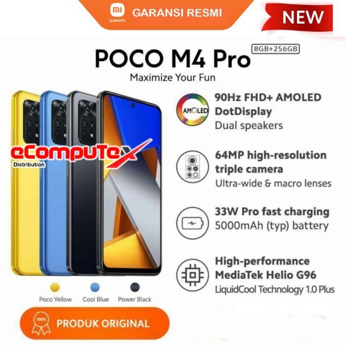 Jual XIAOMI POCO M4 PRO 8/256 GB / HP POCO M 4 PRO 8/256GB GARANSI ...