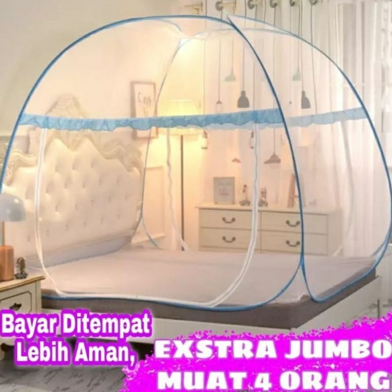 Jual selambu kelambu tidur lipat dewasa 200x200 jumbo pinggiran karet ...