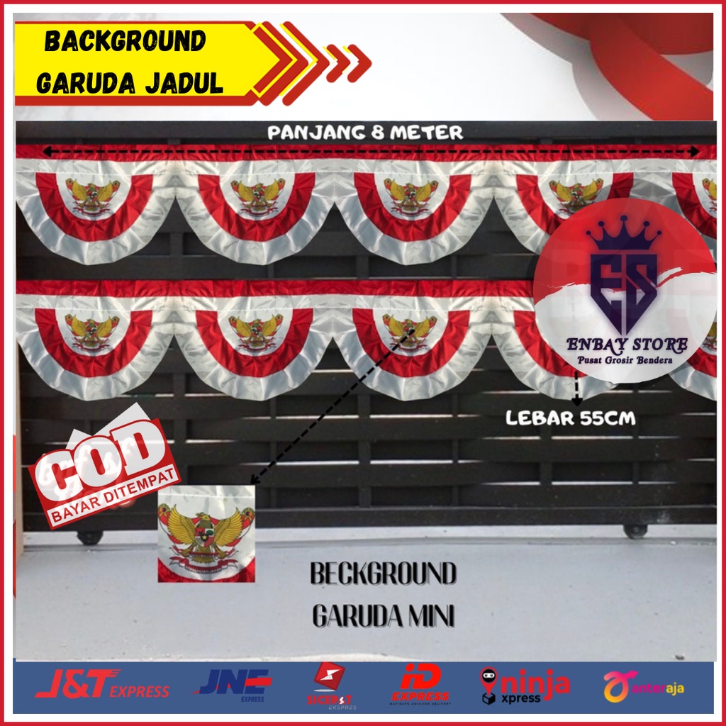 Jual Bendera Background Garuda Jadul 5/10 Gelombang Size (4 & 8 Meter ...