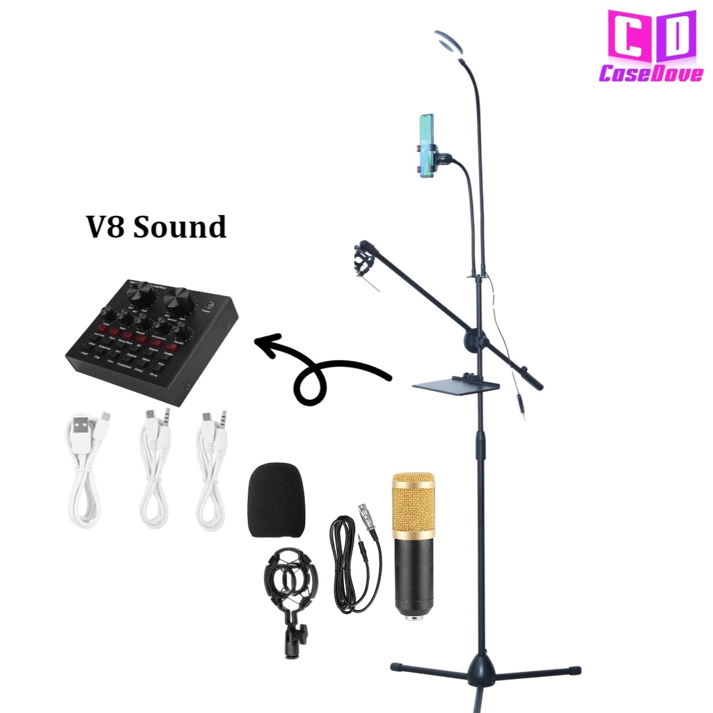 Jual Stand Microphone Condenser Degree 360 Stand Mic Panggung Berdiri Microphone Dengan Holder ...