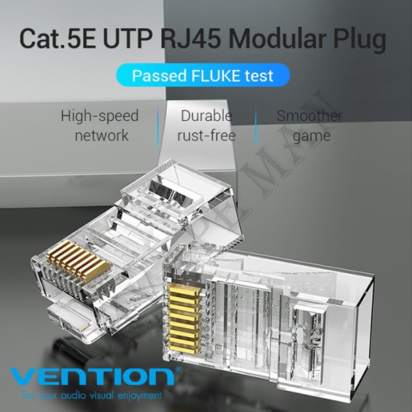 Jual Vention Konektor RJ45 CAT5e UTP Gigabit Jack Plug Connector CAT5 ...