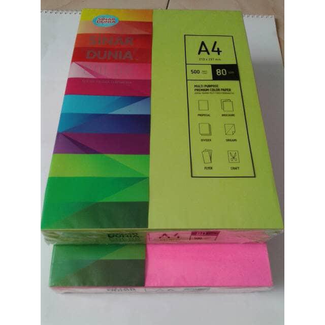 Jual Kertas / Sinar Dunia. Kertas Spectra (Kertas Warna) A4 80Gsm ...