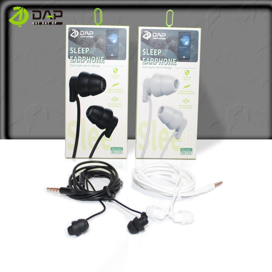 Jual Headset With Mic DAP DH-F19 Sleep Earphone Jack 3.5MM | Shopee ...