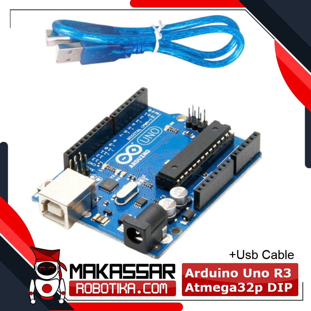 Jual Arduino Uno R3 Atmega328P DIP + Kabel USB | Shopee Indonesia
