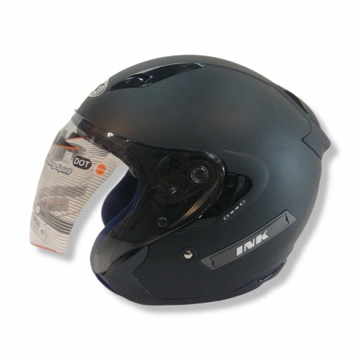 Jual Helm INK METRO 2 SOLID BLACK MATT | Halfface | Double Visor ...