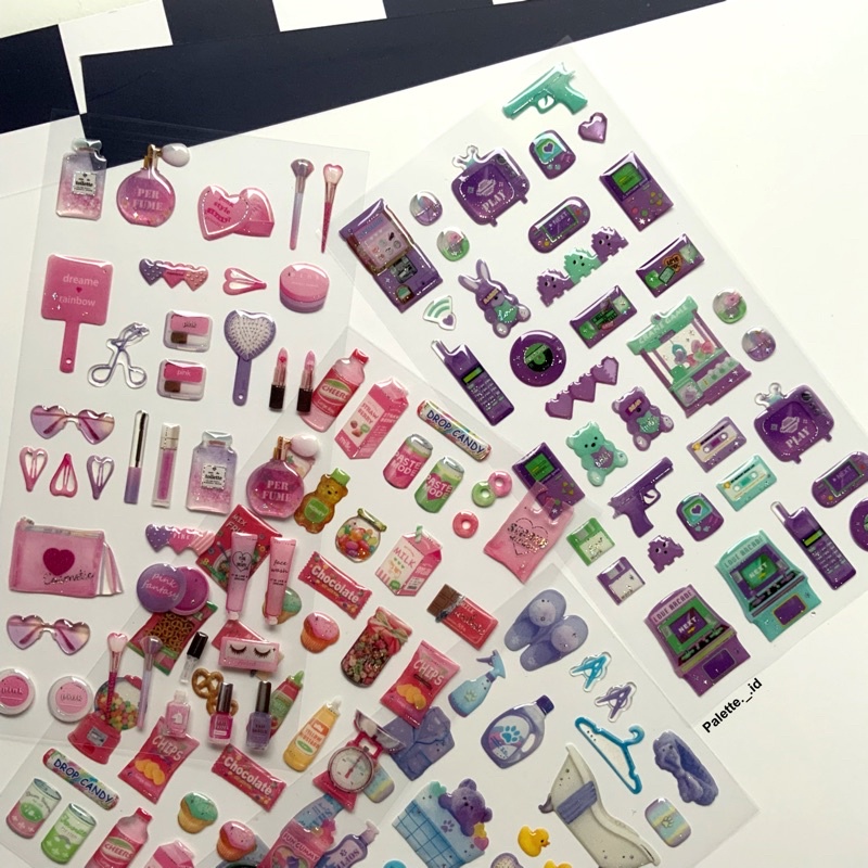 Jual GLITTER PINKY 3D STICKER POLCOS STIKER TIMBUL PINK | Shopee Indonesia