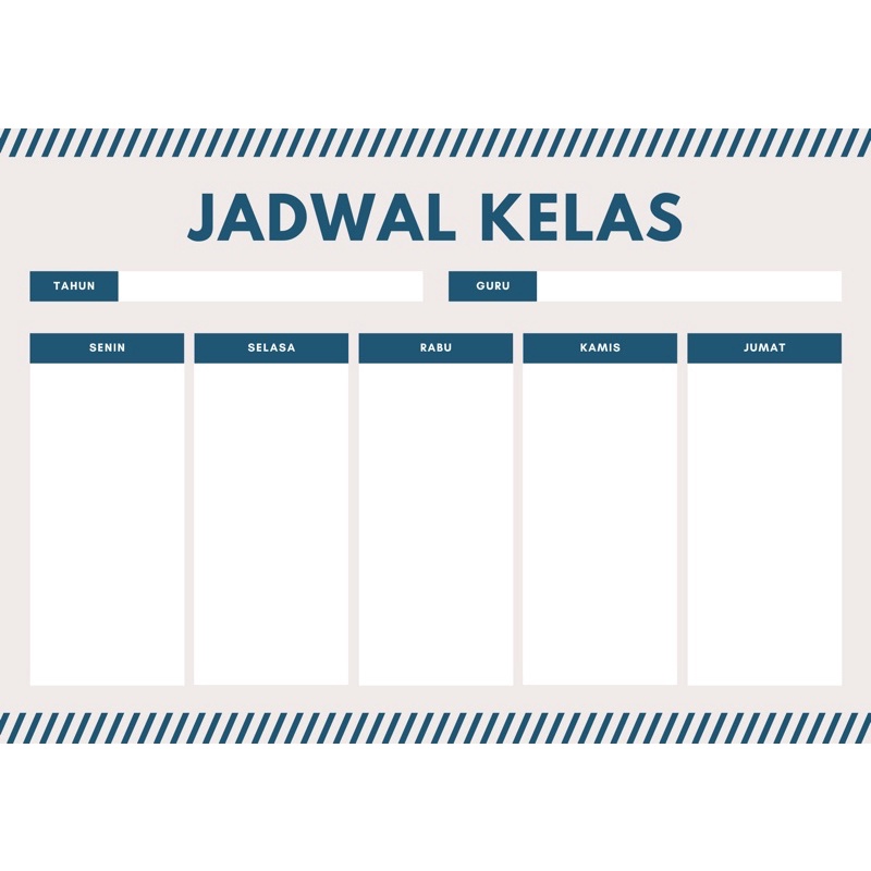 Jual STICKER JADWAL PELAJARAN, JADWAL PIKET, JADWAL KELAS, SCHEDULE ...