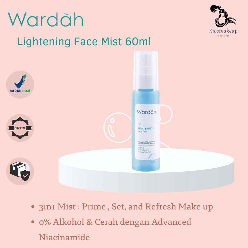 Jual Wardah Lightening Face Mist 60 ml - Spray untuk primer, setting ...