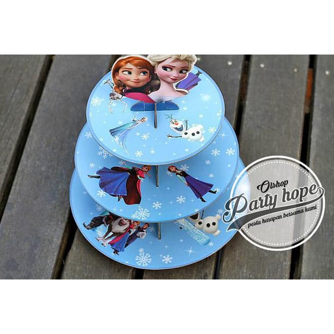Jual standing cupcake frozen / stand cake frozen / 3 tier stand frozen ...