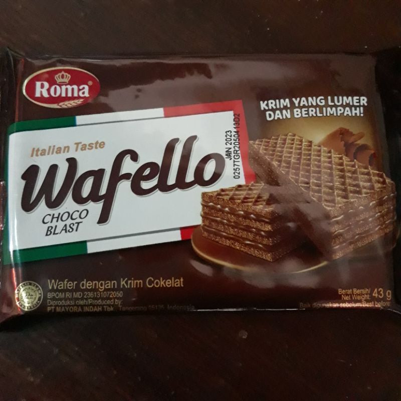 Jual Roma Wafello 43 gr - (1 pack isi 10 bks) /Roma Wafello 43 gram (1 ...
