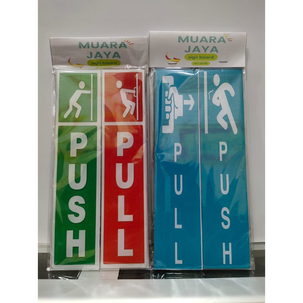 Jual Papan Nama Acrylic Tulisan Push/Pull Warna Menarik, Sign Label ...