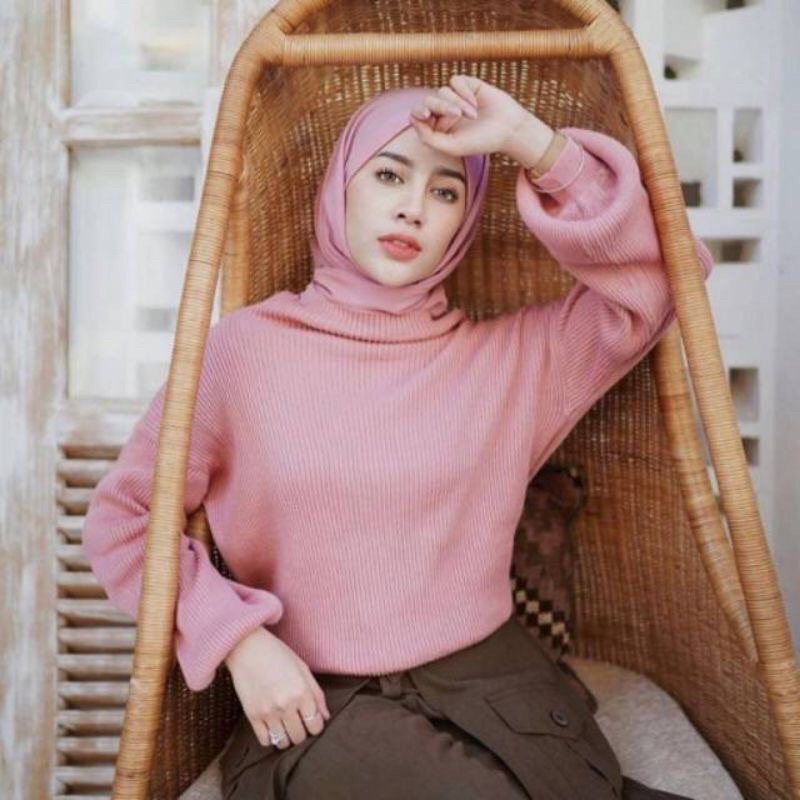 Jual Baju Atasan sweater blouse rajut wanita remaja turtle neck ...