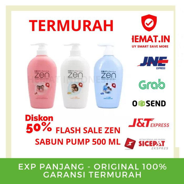 Jual ZEN BODYWASH 500 ML SABUN CAIR ZEN BOTOL PUMP 500ML BANYAK VARIAN ...