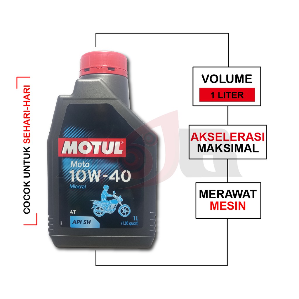 Jual Oli Motul Moto 4t 10w40 API SH Motor Oil 1L | Shopee Indonesia
