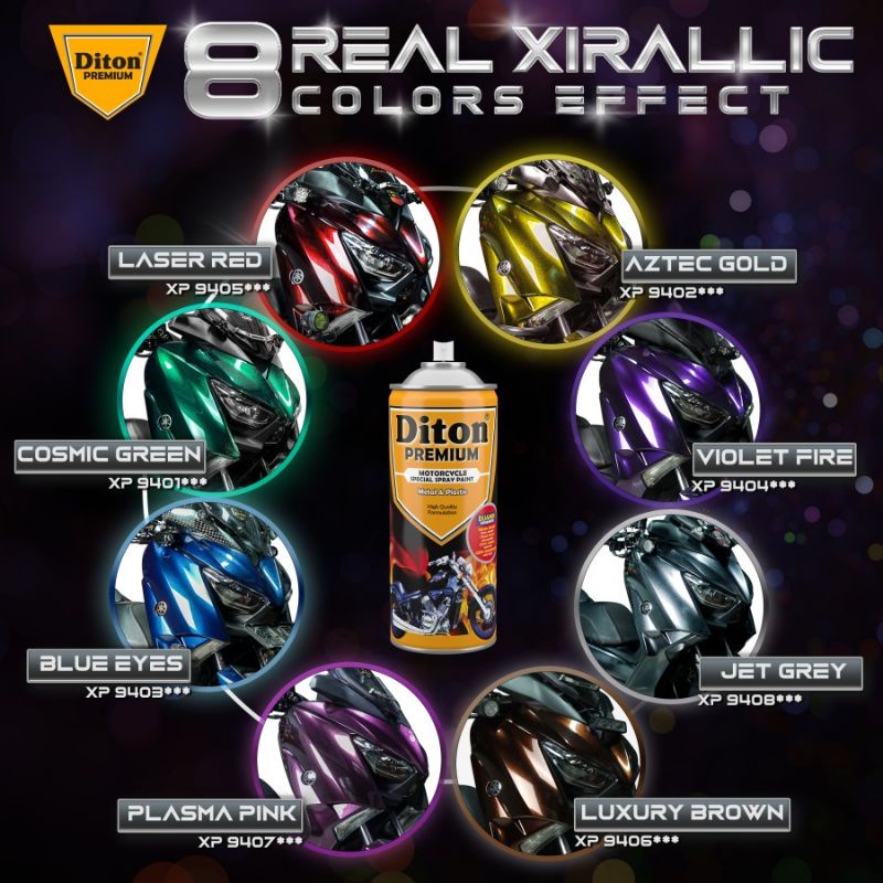 Jual DITON PREMIUM XIRALLIC COSMIC GREEN/GOLD/BLUE EYES/VIOLET FIRE ...