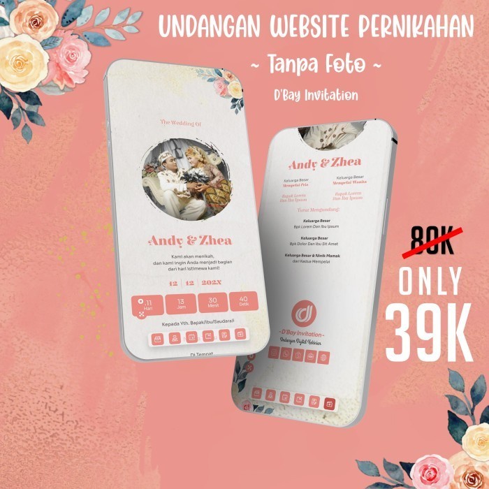 Jual Undangan Digital Website Pernikahan | Tema Foto & Tanpa Foto ...