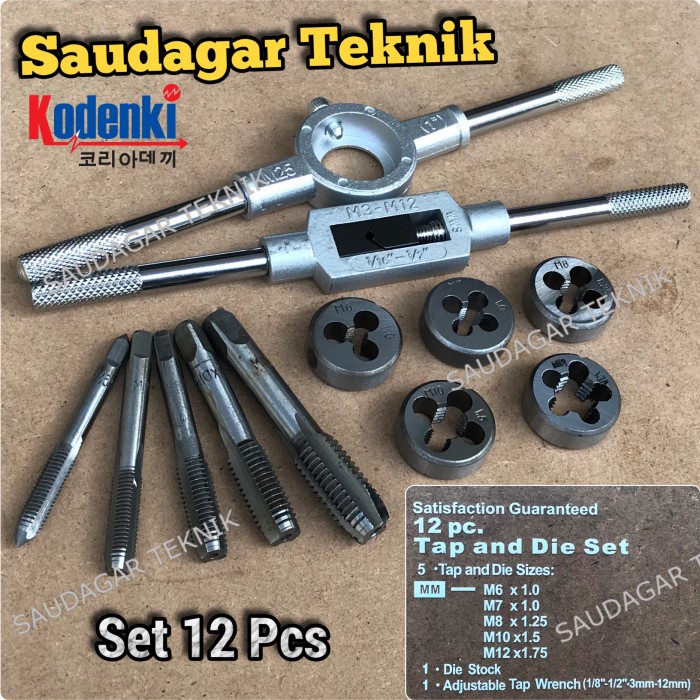 Jual new Hand Tap And Dies Set M3 - M12 Gagang TAP Alat Senai Pembuat Ulir | Shopee Indonesia