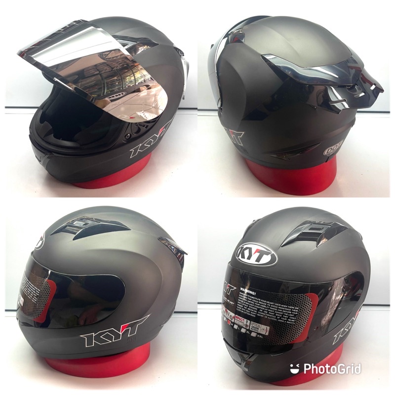 Jual HELM KYT R10 SOLID BLACK DOF-R10 POLOS | Shopee Indonesia