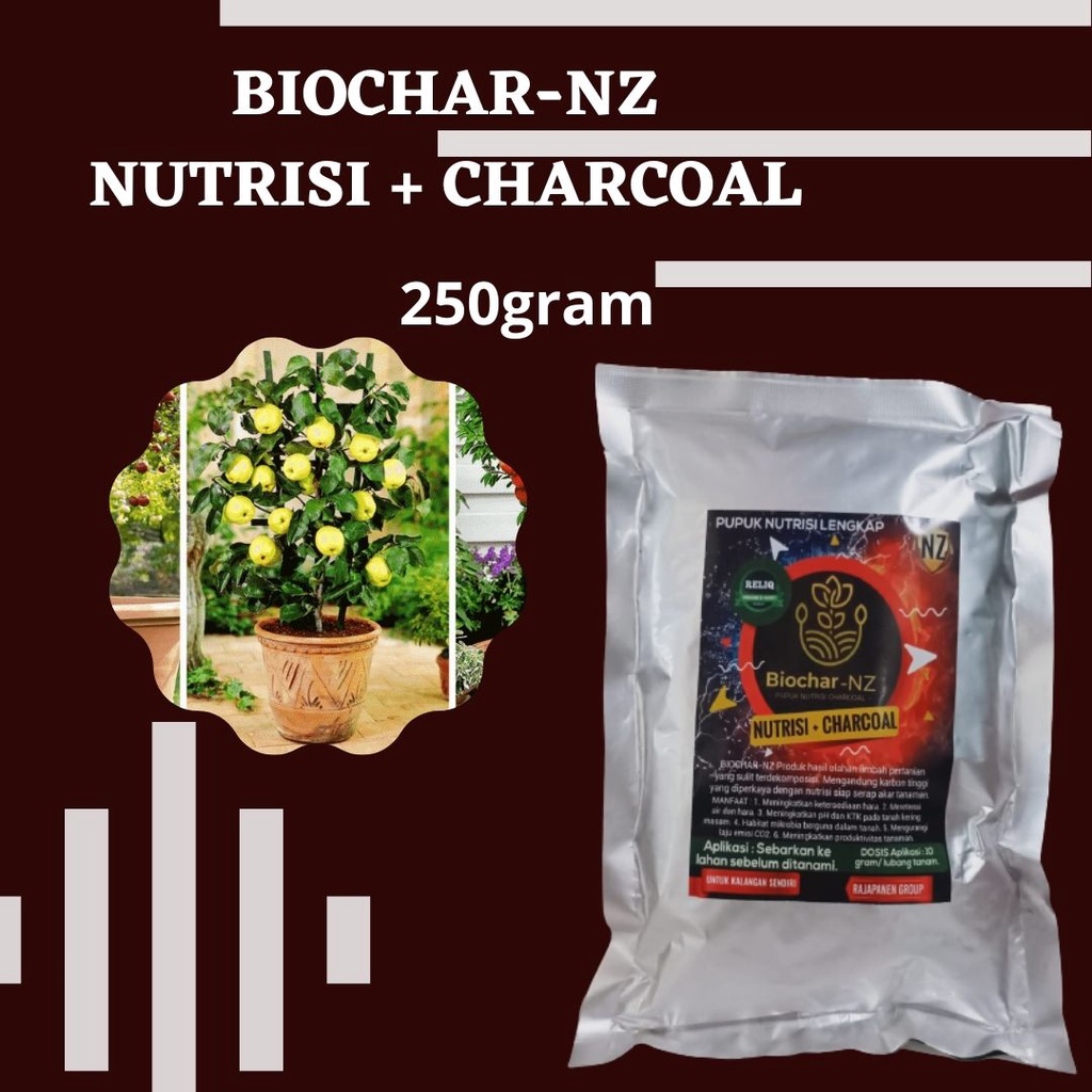 Jual PUPUK NUTRISI CHARCOAL BIOCHAR-NZ NUTRISI LENGKAP TANAMAN 250 GR ...