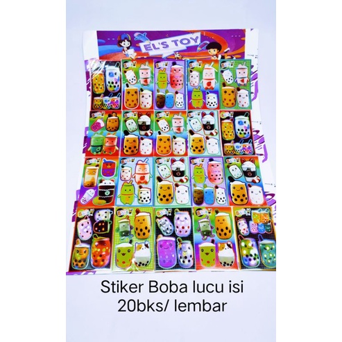 Jual Sticker Boba lucu / stiker karakter permanen Boba isi 20pcs ...