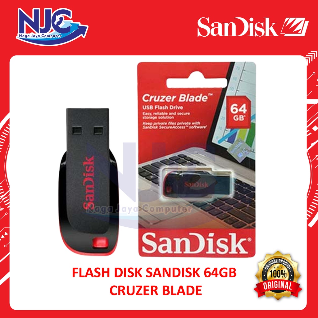 Jual FLASHDISK SANDISK CRUZER BLADE CZ50 64GB 128GB 8GB 16GB 32GB ...